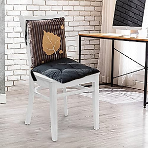 Scceatti Seat Cushions with Ties 2 in 1 Thick Outdoor Cushions for Chairs Square Seat Cushion Lumbar Cushion Backrest Integrated Office Seat Cushion for Office Dining Home Kitchen Garden Patio