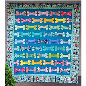 Tula Pink for Free Spirit Besties Hop to It W/Metallic Gold, Fabric by The Yard (Bluebell)