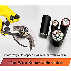 14in Hardened Cable Cutter Wire Rope Cable Cutter, Heavy Duty Wire Cutter for Aluminum Copper Wire Up to 125mm² - Cable Wire Cutter Heavy Duty Stainless Steel