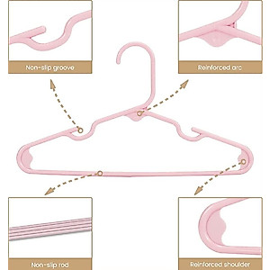 HOUSE DAY Kids Hangers 40 Pack, Premium Baby Hangers for Closet, Slim Plastic Hangers Cute Infant Hangers, Durable Kids Clothes Hanger Toddler Hangers, Childrens Hangers Baby Hangers for Nursery Pink