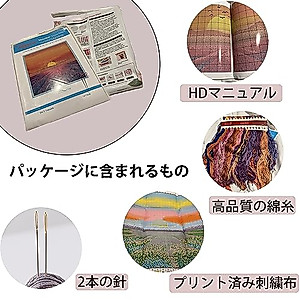 Maydear Stamped Cross Stitch Kits, Needlepoint Embroidery Kits for Beginner Kids or Adults, 14CT 2 Strands DIY Easy Counted Cross Stitch Kit - Angel & Butterfly 12.20×19.69 inch