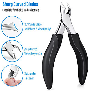 Toenail Clippers for Thick Nails, Toe Nail Clippers Adult Thick Nails Long Handle for Seniors Thick Toenails/Ingrown Toenail Treatment, Sharp Heavy Duty Nail Clippers for Men and Women, Adult