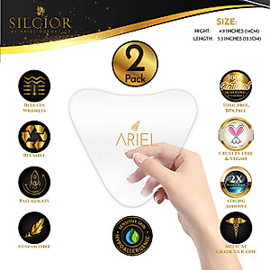 SILCIOR 2 PACK Chest Wrinkle Pads, Silicone Chest Wrinkle Pad, Decollete Anti Wrinkle Chest Pads, Chest Wrinkle Pads Sleeping Reusable, Chest Patches for Wrinkles, Smoothing Pads