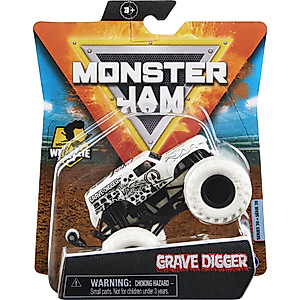 Monster Jam 2021 Spin Master 1:64 Diecast Monster Truck with Wheelie Bar: Max Contrast Grave Digger