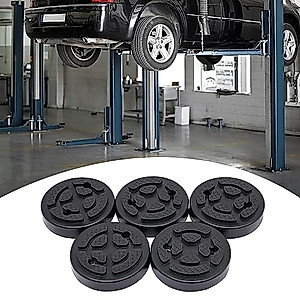 5PCS 4.7'' Round Rubber Arm Pads, Universal Car Lift Pad, Jack Stand Pad Adapter, Pinch Weld Side Frame Rail Protector for Auto Lift Car Truck Hoist