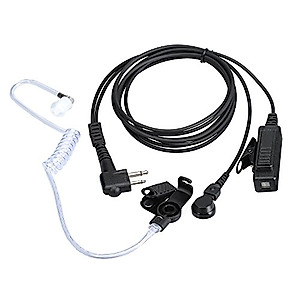 Earpieces for Motorola Walkie Talkies with Mic 2 Pin Acoustic Tube Headset and PPT for CP200 GP2000 XU1100 PRO1150 MU12 (2 Pack)