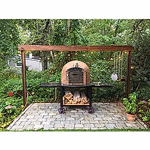Authentic Pizza Ovens Rustic Lisboa Traditional Brick Premium Pizza Oven, Wood Fire Outdoor Oven