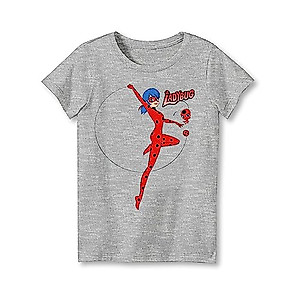 Miraculous Ladybug Girls T-Shirts 2-Pack, Ladybug Cat Noir Rena Rouge Short Sleeve Tees 2-Pack Bundle Set for Girls (Red/Grey, Size 10/12)