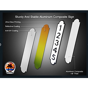 Curb N Sign Mailbox Numbers Plaques - Made of Aluminum Composite Material - Super Reflective Mailbox Numbers for Outside - Customized Mailbox Number Plaque - Pre-Drilled - Versatile Usage (American flag)