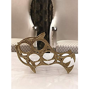 MyArtsyHouse Tabletop Wine Rack | 5 Bottles Wine Holder Storage Stand with Stylish Design | Fish Shaped | Perfect for Home Decor, Bar, Wine Cellar, Basement, Cabinet | Modern Metal (Gold) | SUMMER END