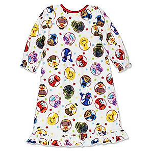 Sesame Street Elmo Infant Toddler Girls Granny Gown Nightgown (18 Months, White)