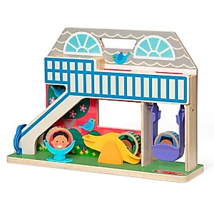 Melissa & Doug GO Tots Wooden Schoolyard Tumble with 4 Disks - FSC Certified
