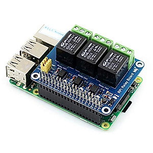waveshare RPi Relay Board Raspberry Pi Expansion Board, Three Channel (3-CH) Power Relay Module for Raspberry Pi 4B/3B+/3B/2B/A+/B+, Loads up to 5A 250V AC or 5A 30V DC