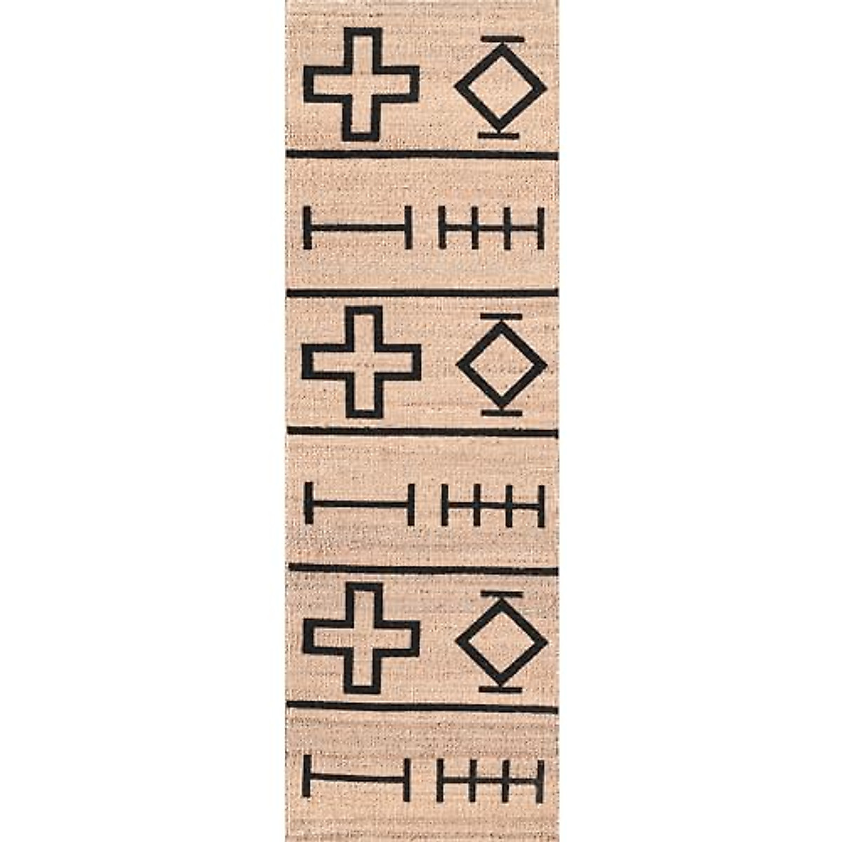 nuLOOM Hand Loomed Natural Fiber Barry Runner Rug, 2' 6" x 6', Natural