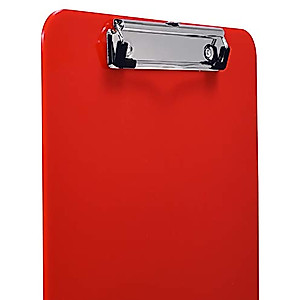 Red Plastic Clipboards, 12 Pack, Durable, 12.5 x 9 Inch, Low Profile Clip, by Better Office Products, Red, Set of 12