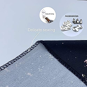 Instruban Sun and Moon Tapestry - Black and White Burning Sun God with 12 Constellations Stars - Psychedelic Wall Hanging for Bedroom & Living Room - 51.2 x 59.1 Inches