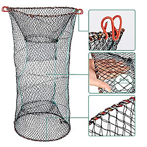Nswdhy Fishing Bait Trap,2 Packs Crab Trap Minnow Trap Crawfish Trap Lobster Shrimp Collapsible Cast Net Fishing Nets Portable Folded Fishing Accessories