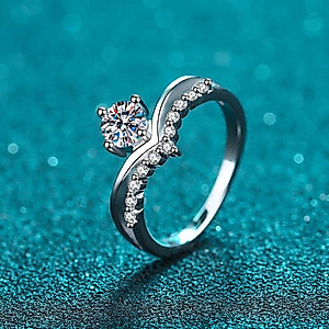 0.5CT Moissanite Rings for Women, Stone, Moissanite