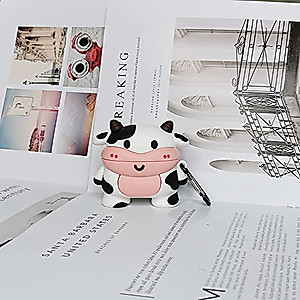 Compatible for Cow Airpods Case Pro, Cute Kawaii Cartoon 3D Silicone Fashion Protective Skin Cover for Airpod Case Cow, Funny Boys Girls Kids Teens Women for Airpods Cases Pro (Cow)