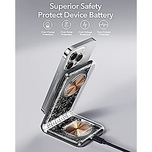 FACBINY 2-in-1 Magnetic Fast Wireless Charging Station for Multiple Devices Apple with 20W Adapter, Mag-Safe Charger Stand for iPhone 15/14/13/12/Pro/Max/Mini, AirPods Pro 2/Pro/3 (Black)