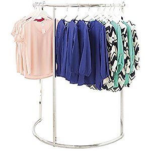 Half Round Clothing Rack Adjustable Height 43" Diameter