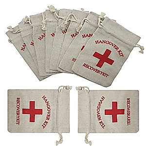 Ankirol 20pcs Burlap Bags 3.9x5.5'' With Drawstring Hangover Kit Bags Recovery Kit Survival Kit Drawstring Pouches Favor Bags Muslin Bags (handover kit)
