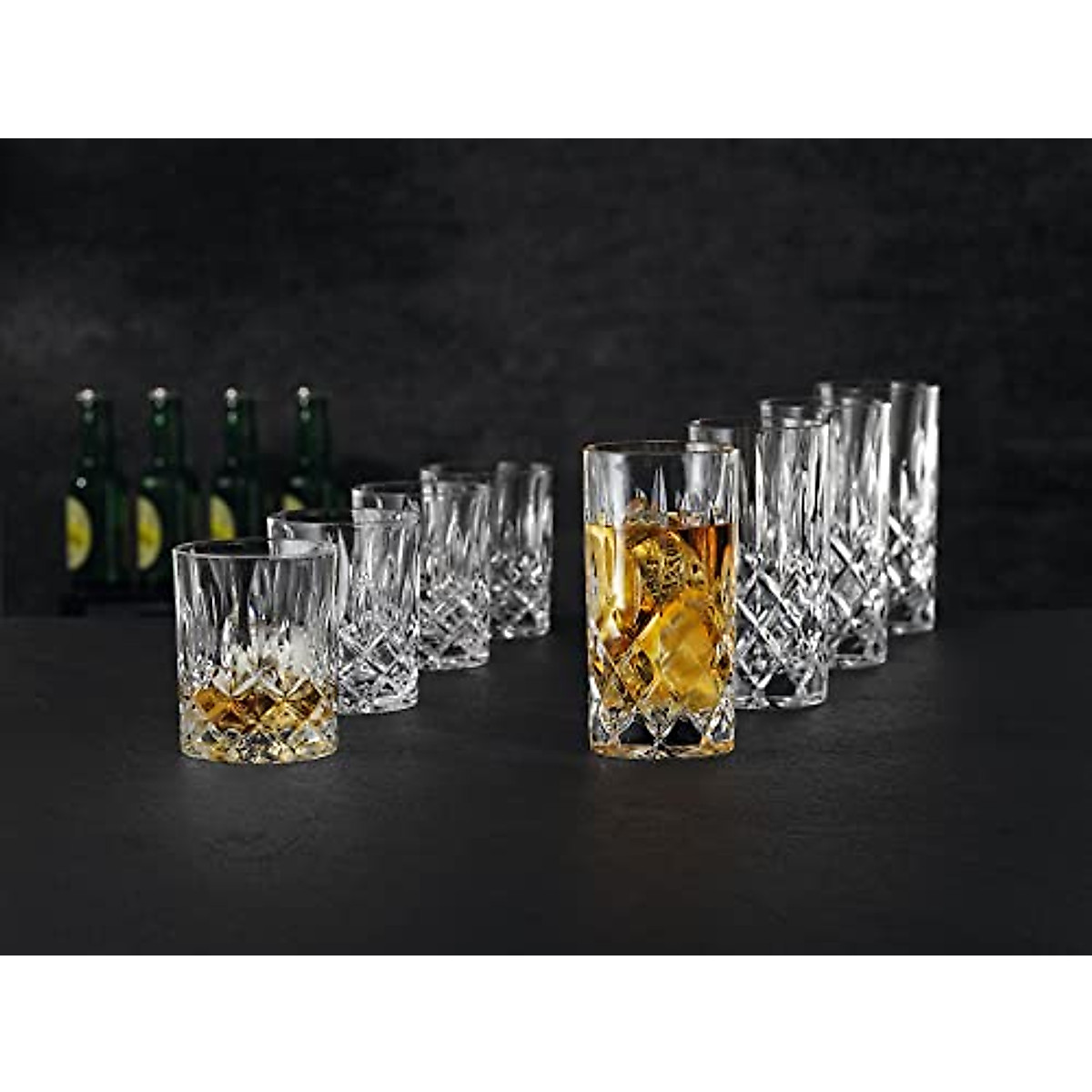 Nachtmann Noblesse Collection Long Drink Glasses | Set of 4 cocktail Cups | Made of Crystal Glass | 6-Inch Highball Glasses for Cocktails, Juice and other Mixed Drinks | 13-Ounces