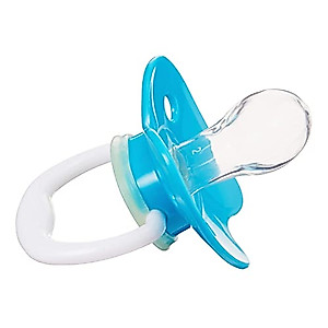 Amazon Brand - Mama Bear Glow-in-the-Dark Baby Pacifier, Stage 2 (6-12M), BPA Free, Assorted Colors, 4 count (Pack of 1)