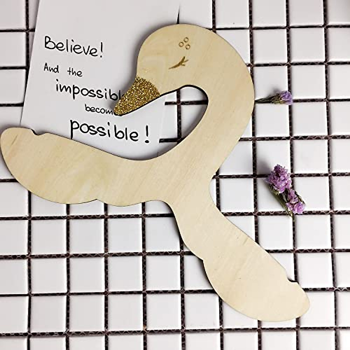 Baby Hangers for Nursery, 2 Pack Wooden Swan Shape Baby Hangers with Ribbon Bowknot - Lovely Child Hangers for Infant Toddler Princess Dress Skirt Pants, 9.8 Inches for Space Saving Baby Room Decor