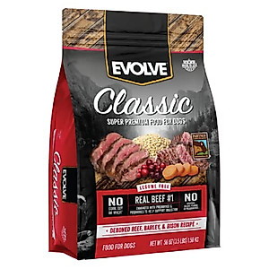 Evolve Pet Food Classics Deboned Beef, Barley and Bison Recipe Dog Food, 3.5-pounds