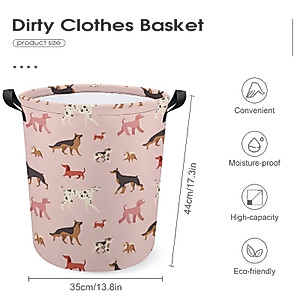 Foruidea Most Popular Dog Breeds Laundry Basket,Laundry Hamper,Collapsible Storage Bin, Oxford Fabric Clothes Baskets,Nursery Hamper For Home,Office,Dorm,Gift Basket