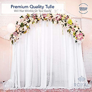 54” Fabric Tulle Bolt for Wedding Party Decoration Bridal Shower - Tutu Roll, Netting Spool Ribbon Wrapping, White, 40 YDS