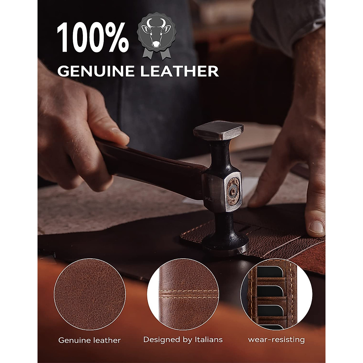 Swallowmall Mens Wallet RFID-Blocking Genuine Leather Slim Bifold Wallets for Men Leather Wallets Minimalist Front Pocket ID Window 8 Cards Holders Gift Box