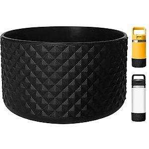 Acemoo Upgraded Silicone Boot Sleeve for YETI Rambler Jr 12 oz and Rambler 12 oz 18 oz, Diamond Embossed, Anti-Slip, Less Noise for YETI Rambler Bottle - Dishwasher Safe