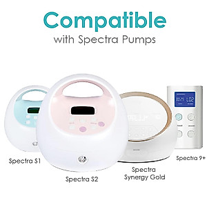 Maymom Flange Adapter Compatible with Spectra S2, Spectra S1, Compatible with Most Medela Breastshield; Connects Pump in Style and Spectra Backflow Protector; 2 Valve to Replace Spectra Duckbill Valve