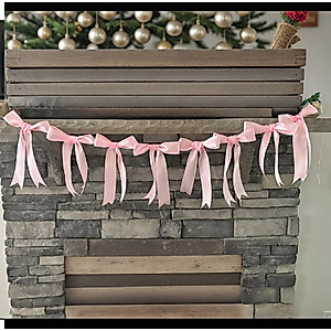 Bow Garland Banner for Bachelorette Party Decorations, Pink Coquette Birthday Party, Bow Party Decor Banner for Bridal Shower, Wedding Favors, Party Supplies, Engagement Supplies
