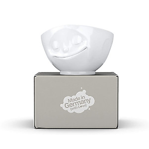 FIFTYEIGHT PRODUCTS TASSEN Porcelain Bowl, Happy Face Edition, 16 oz. White, (Single Bowl) for Serving Cereal, Soup