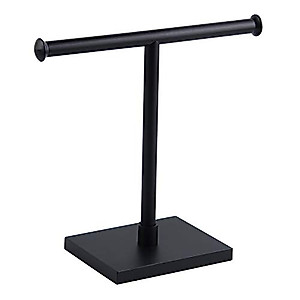 GERZWY SUS 304 Stainless Steel Hand Towel Holder Standing Tree Rack for Bathroom Vanities Countertop, Matte Black