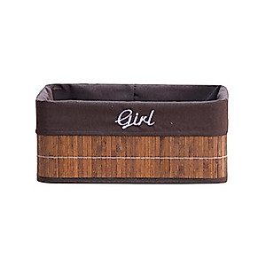 Laundry Hamper Bamboo Square Wicker Clothes Bin Basket Storage Bin Organizer-Girl Retail Dump Bin Folding Basket 100203NEW-NPF