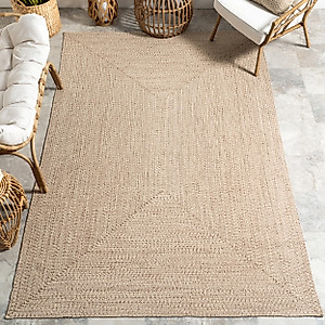 nuLOOM Braided Indoor/Outdoor Area Rug, Oval 5' x 8', Wynn Tan