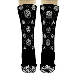 Nerd Gifts D20 Gift Set Lucky Gamer Socks Crit Hit Socks Natural 20 RPG 2-Pairs Novelty Crew Socks