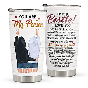 Macorner Gifts For Best Friend Women - Stainless Steel Tumbler 20oz Gifts For Women - Unique Gift For Bestie, Soul Sister, BFF, Coworker Birthday Gift Idea For Best Friend Friendship Gifts For Women