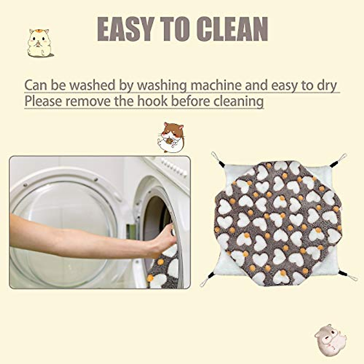 3 Pieces Small Pet Cage Hammock Set Hammock Hanging Tunnel Rat House for Small Animals Soft Double-Layer Sugar Glider Hammock Accessories Set for Parrot Ferret Squirrel Hamster Rat Playing Sleeping