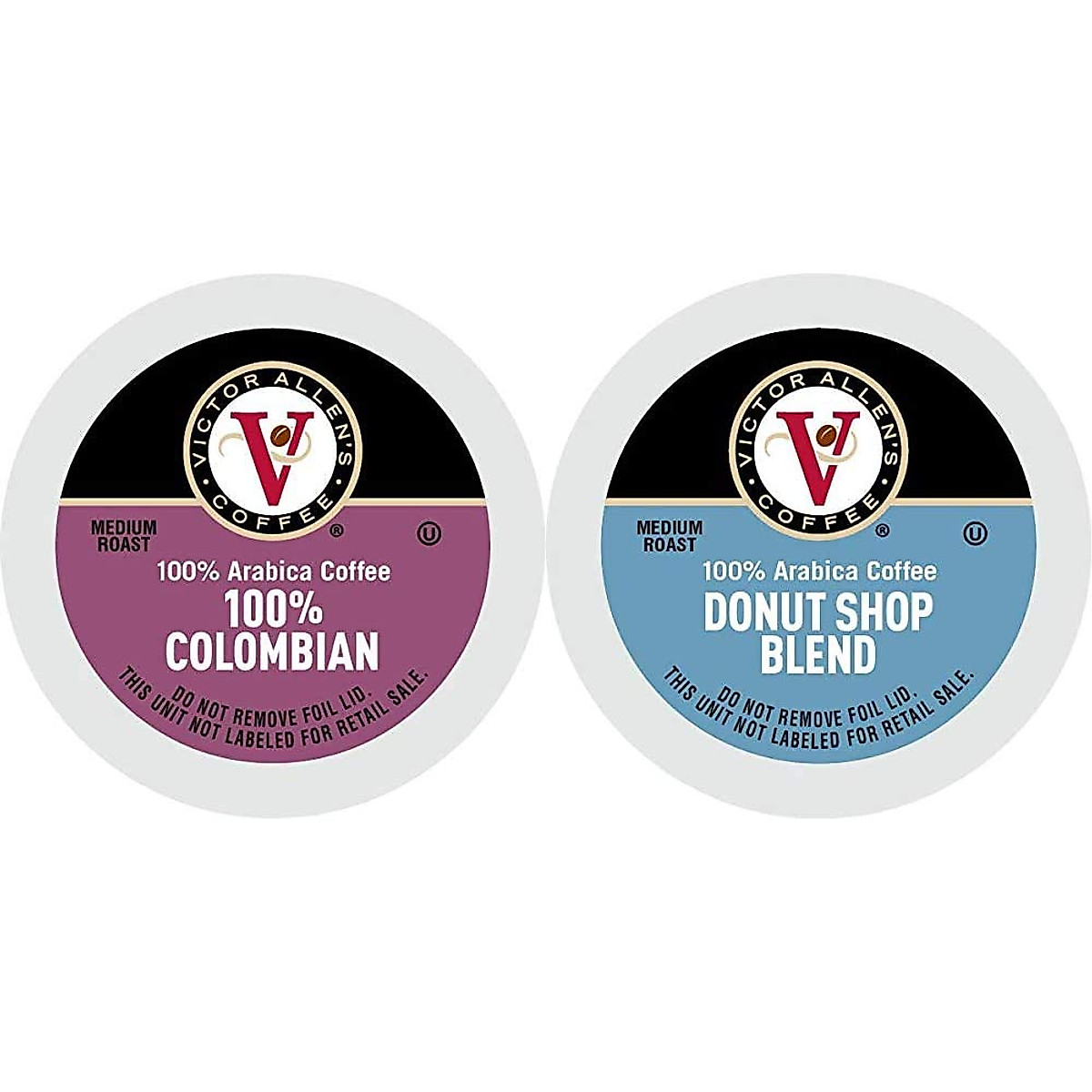 Victor Allen's Coffee 100% Colombian and Donut Shop Blend, Medium Roast, 80 Count, Single Serve Coffee Pods for Keurig K-Cup Brewers