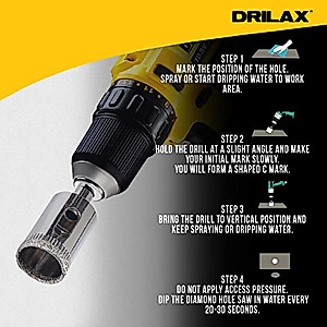 3/4 Inch Diamond Drill Bit Ceramic Pot Porcelain Tile Glass Bottle Granite Hole Saw 0.75 inches by Drilax