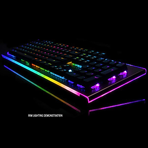 Rosewill NEON K75 V2 Mechanical Gaming Keyboard, 19 RGB Backlit Modes 104 Keys Aluminum Base Blue Switches for Win/Mac/Linux/Unix