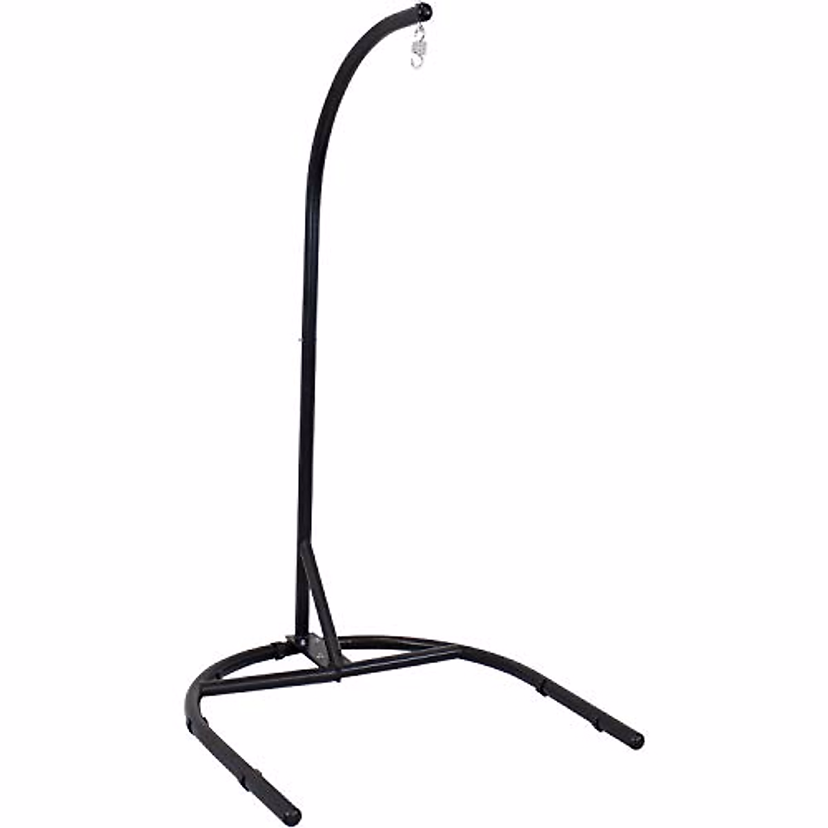 Sunnydaze Steel U-Shape Hanging Chair Stand - Indoor/Outdoor Hanging Egg Chair Stand - Powder-Coated Steel Construction with Black Finish - Stand Only - 76 Inches Tall