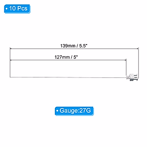 PATIKIL Blunt Tip Dispensing Needle 27G, 10 Pcs 5 Inch Stainless Steel Liquid Dispenser Needles with Lure Lock for Refilling Liquid Inks Adhesives Glue