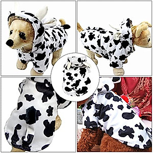 Mipcase Sweatshirt Soft Halloween Dog Small Pajamas Pajamas, Comfy Pet Clothes Decorative Cosplay Milk Medium Plush Costume Clothing Outfit for Puppy Dogs Cows Costume- Hoodie