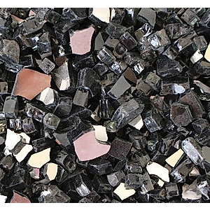 Black Reflective 1/4" Fire Pit Fire Glass 10lbs